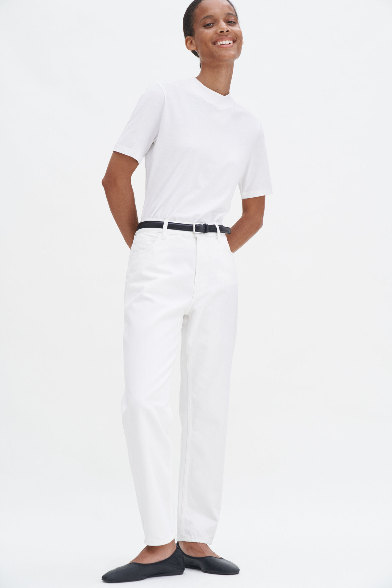 Mock Neck Tee - White | Filippa K