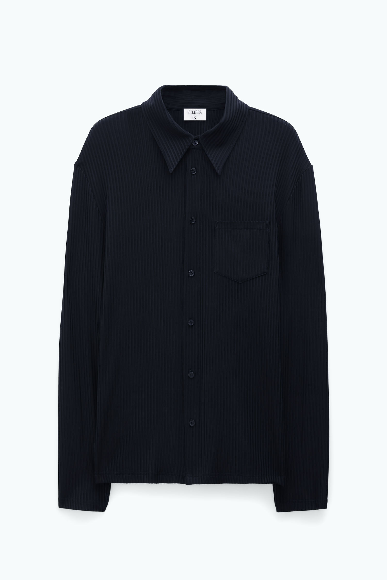 Shiny Rib Shirt - Black | Filippa K