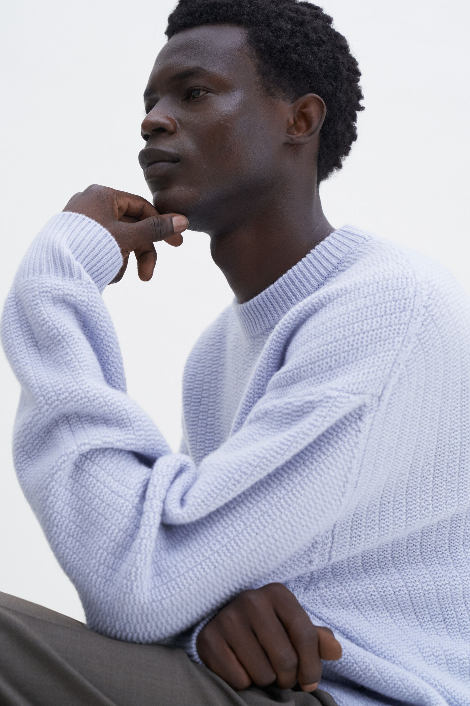 Structured Wool Sweater - Ice Blue | Filippa K