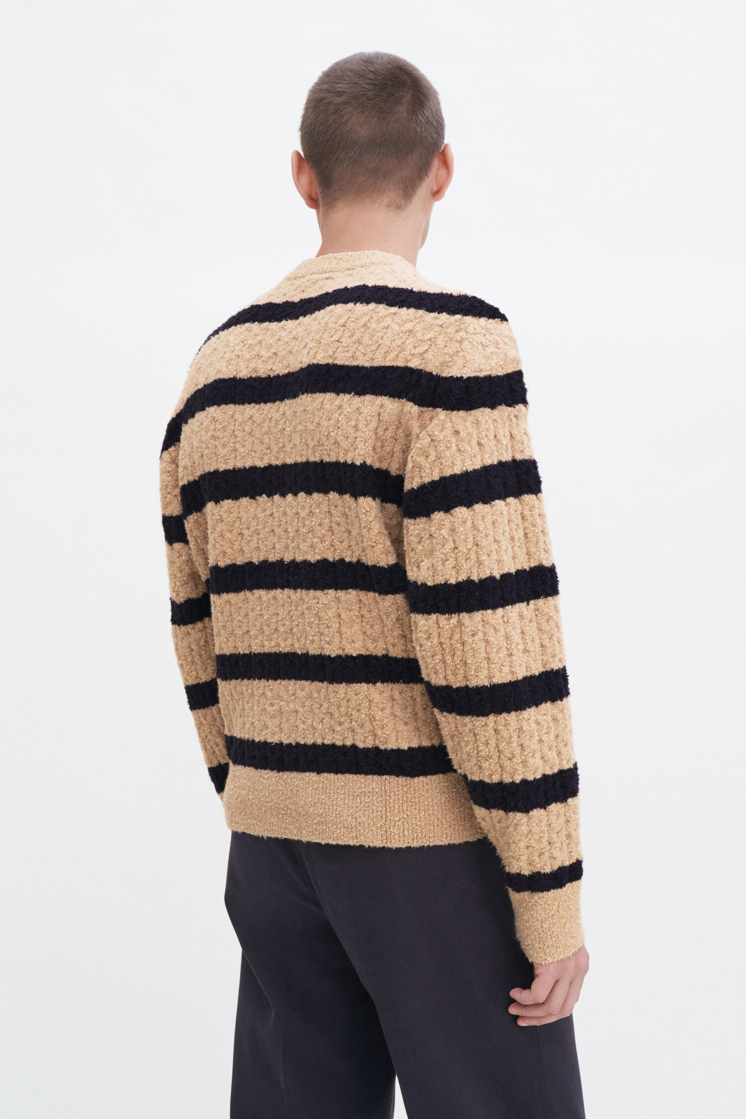 Braided Striped Sweater - Light Khaki | Filippa K