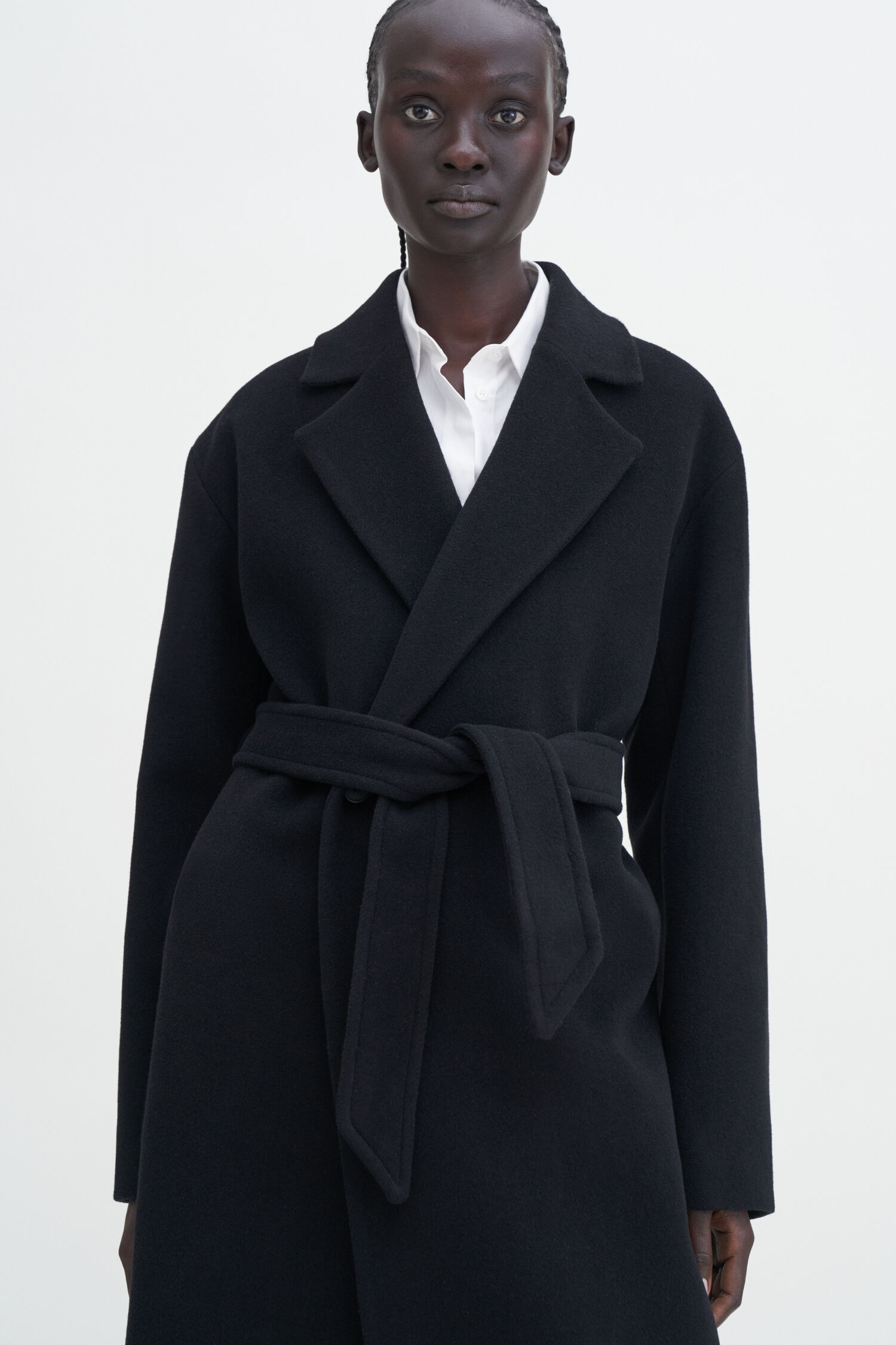 Charlotte Wool Belted Coat - Black | Filippa K