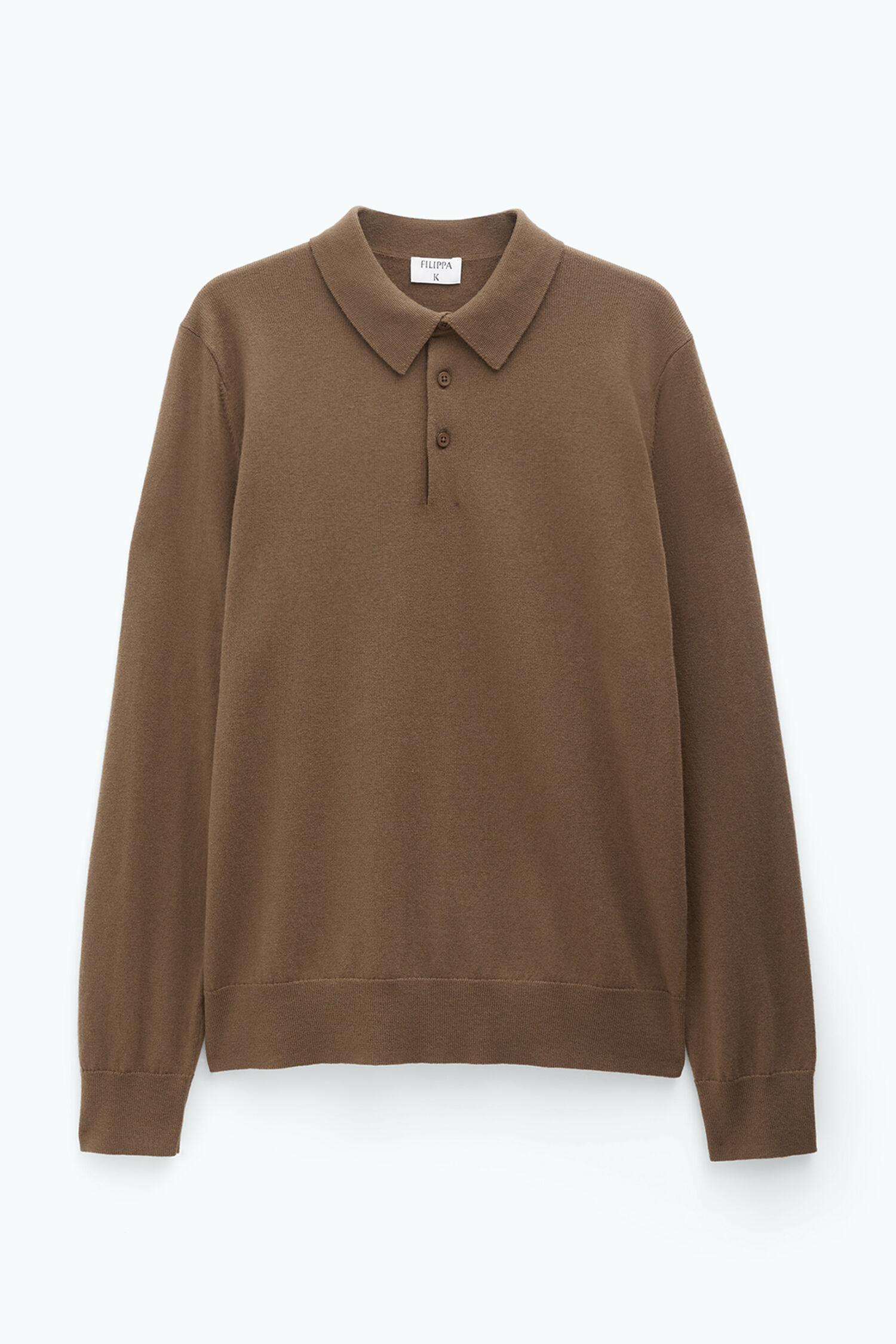 Knitted Polo Shirt - Bronze Green | Filippa K