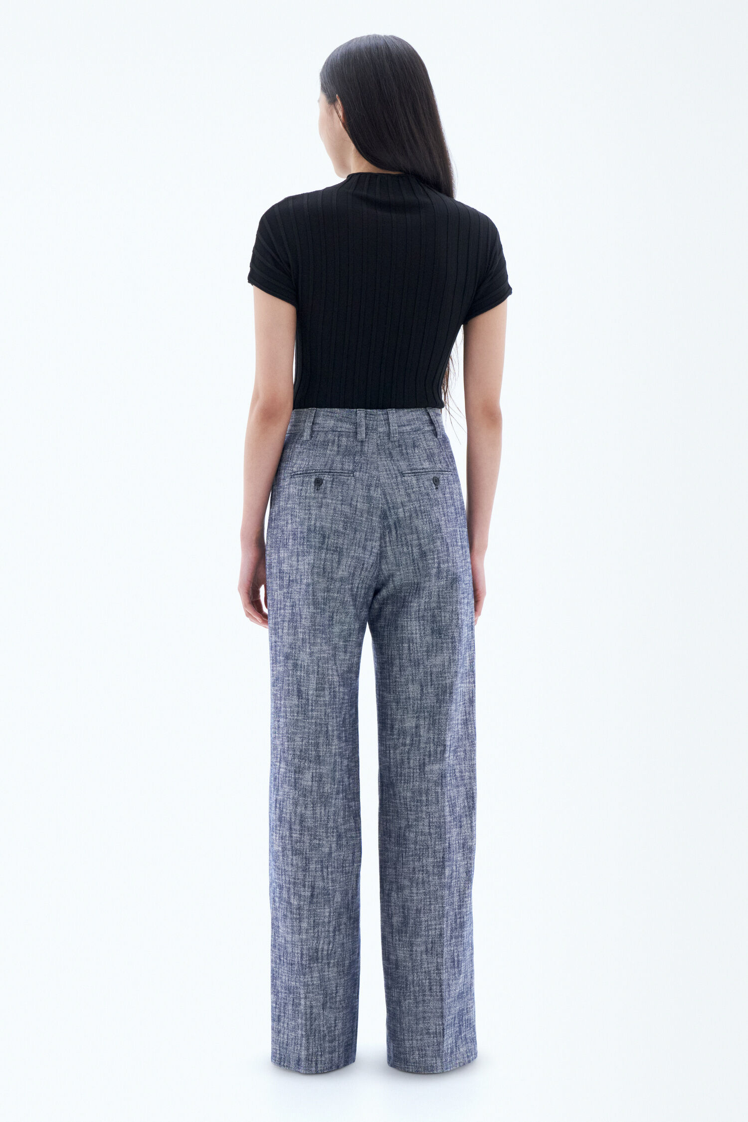 Darcey Textured Trousers - Navy/White | Filippa K